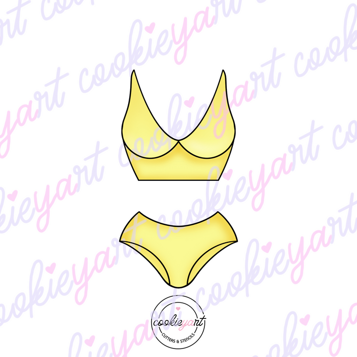 Yellow Bikini Cookie Cutter (2 piece) – COOKIEYART CUTTERS
